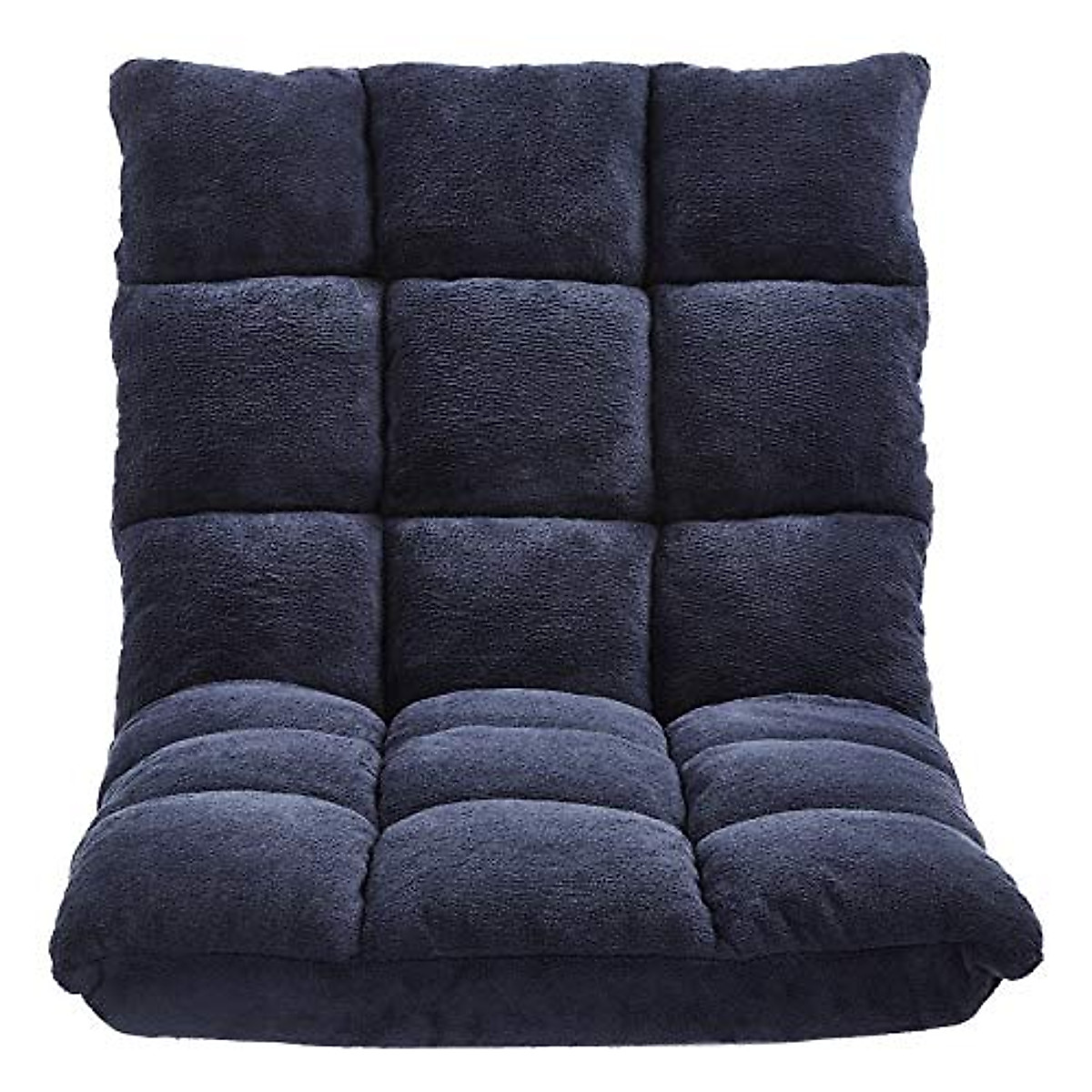 Amazon Basics Adjustable 14-Position 41-inch Memory Foam Floor Chair - Navy, 41.3"D x 21.3"W x 6"H