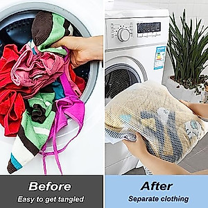 Vivifying Mesh Laundry Bags, 2 Pack Extra Large Honeycomb Laundry Bags Mesh Wash Bags for Coats, Stuffed Toys, Blanket, Sweater, Delicates Clothes