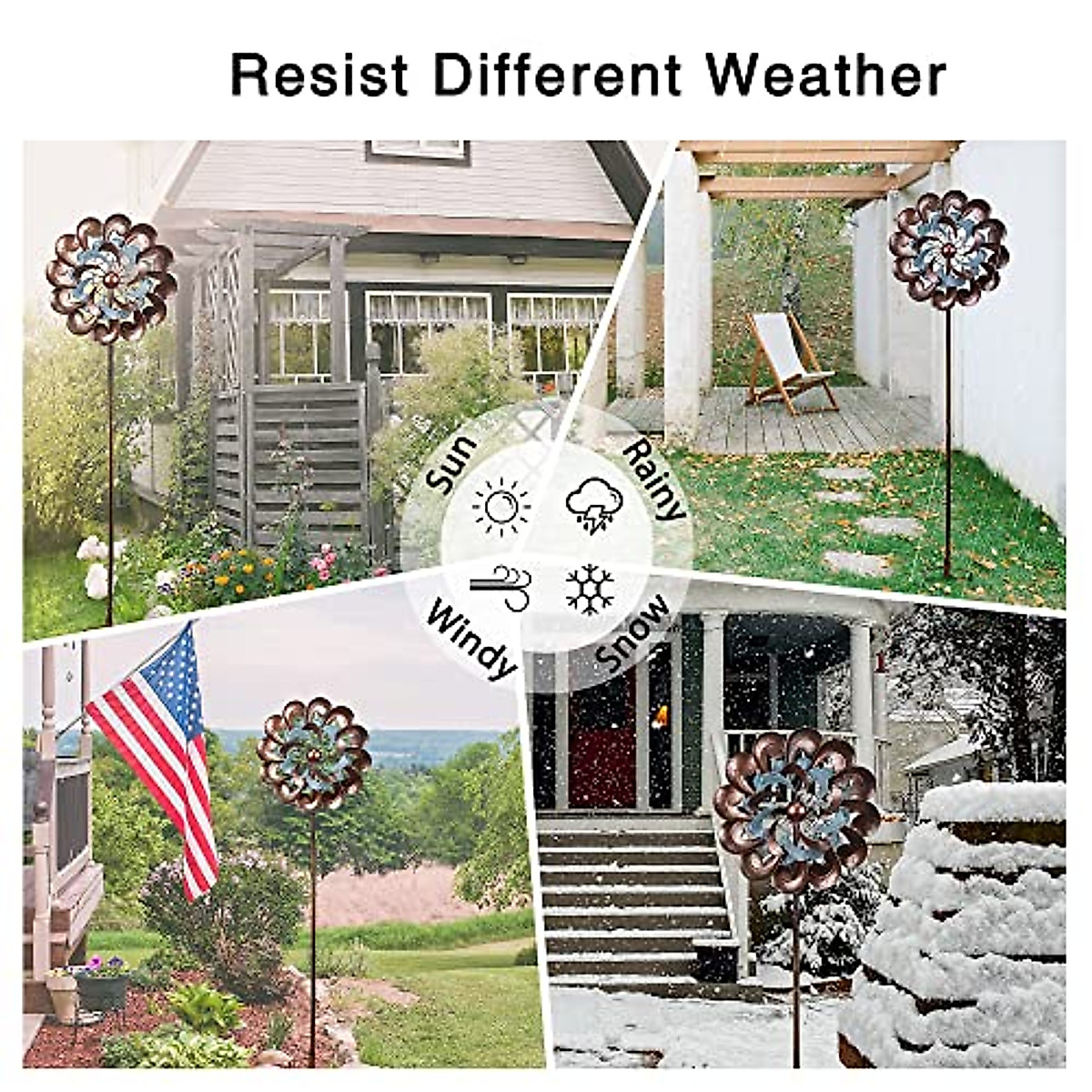84 Inch Garden Metal Wind Spinner Gifts for Women Mom-Pinwheels Kinetic Art Windmill for Yard Lawn Patio& Garden Decor Outside