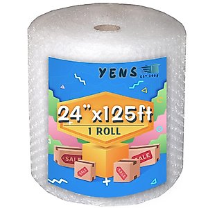 Yens Bubble Cushioning Roll 125 ft 24 inch width 1/2 Perforated Bubble Roll Large (24"- 125 FEET)