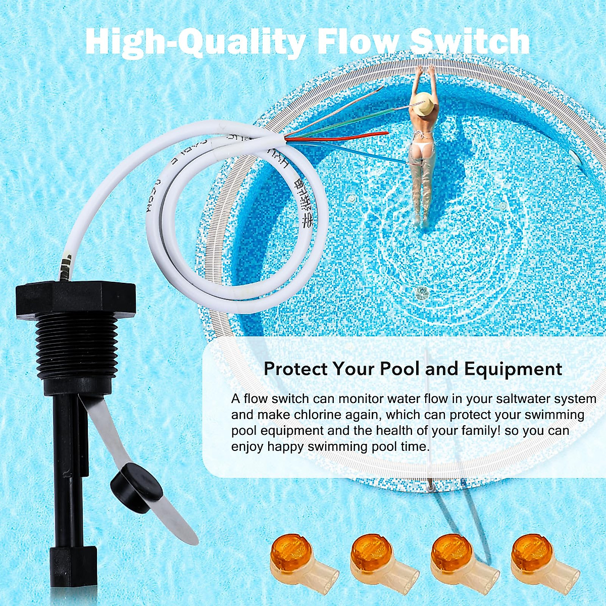 AYUSEB Upgrade Flow Switch for Intellichlor IC40 Replacement Part, Intellichlor IC40 Replace 520736, Flow Switch Assembly for Intellichlor IC20, IC60, IC15 Salt Chlorinator Generator Cell