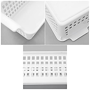 Yarebest 6-Pack White Plastic Storage Basket, Small Storage Bins