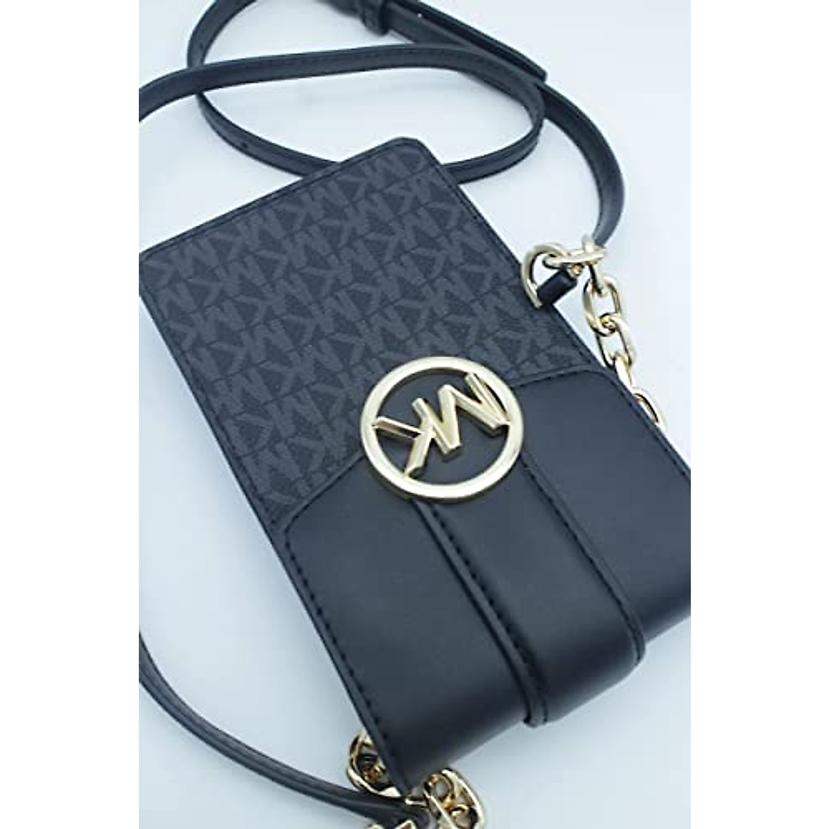 Michael Kors Carmen Small Logo Smartphone Crossbody Bag (BLACK.)