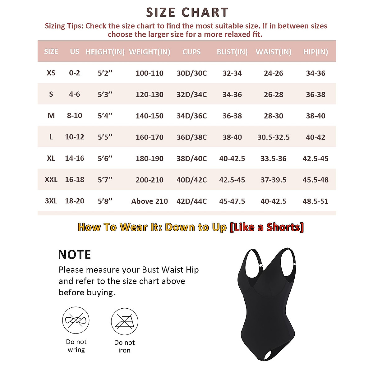 FeelinGirl Shapewear Bodysuits for Women Tummy Control Body Suits Deep V Neck Thong Body Shaper