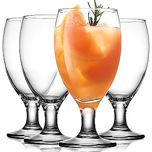 Glaver's Set of 4, 20 Oz. Iced Tea Glasses, High-Quality Turkish Glass Cups, For Juice, Cocktails, Smoothies. Everyday Classic Dinner Drinking Set.