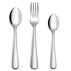 Hiware 36-piece Forks and Spoons Set, Stainless Steel Silverware Flatware Set for Home, Kitchen or Restaurant - Mirror Polished, Dishwasher Safe