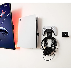 PS5 / PlayStation 5 Wall Mount - 7.5" H x 2.75" W x 10.8" D | Steel Mounting Bracket for PS5 / PlayStation 5 Digital Edition Console | Gaming Mount for Wall | Oeveo | Made in America