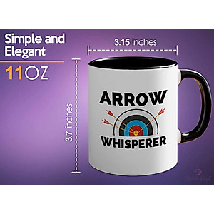 Archery 2Tone Black Mug 11oz - Arrow Whisperer - Archery Trainer Bowfishing Deer Shooting Target Shot