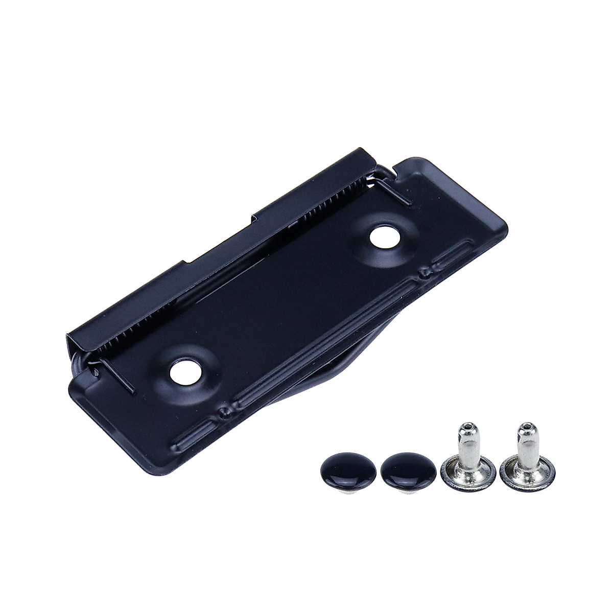 Wealrit 10 pcs Clipboard Clips,Mountable Clipboard Clips with Rivets,Stainless Steel Clipboards Hardware with Rubber Grip and Pen Clip, 2.8 Inch Length,Black
