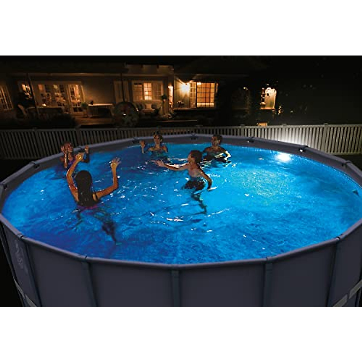 Intex Underwater LED Magnetic Above Ground Wall Pool Light with Magnetic Transmitter and 4 Different Color Options, Multicolor/White