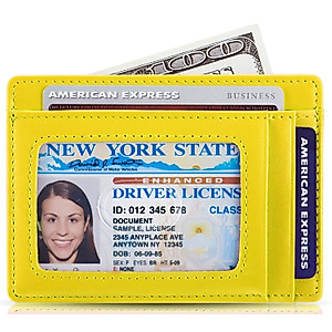 KALMORE Women's Credit Card Holder, Yellow, One Size
