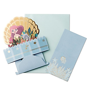 Giiffu The Little Mermaid Pop Up Card, Pop Up Birthday Card for kids, 3D Birthday Greeting Card, Birthday Pop Up Cards for Daughter or Sister, 3D Birthday Card with Envelope, Celebration Card