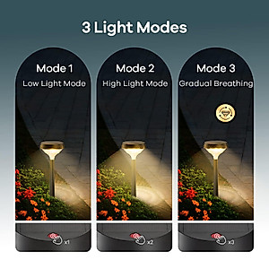 Linkind Solar Pathway Lights 8 Pack, Solar Lights Outdoor, Warm White Solar Path Lights Waterproof, Solar Lights for Walkway Yard Driveway Backyard
