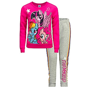 My Little Pony Girls Long Sleeve Sweatshirt and Pants Set for Little and Big Kids