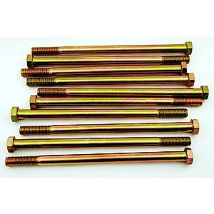 (5) Hex Head 5/8-11 x 11 Grade 8 Bolts Yellow Zinc Cap Screws
