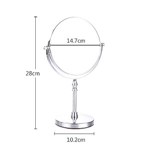 KONGZIR Bathroom Mirror Make-up Mirror Office Beauty Mirror with 3X Magnification and 360 deg; HD All-Round View; Princess Mirror Travel Portable Silver Rotation