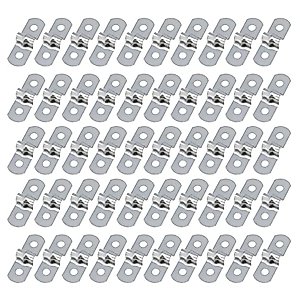 Sydien 50Pcs M5 2Hole Strap U Bracket Tube Strap Stainless Steel Rigid Pipe Strap Clamp