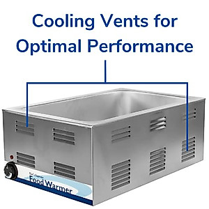 Chef’s Supreme 22x14 Commercial Full-Size Portable Steam Table Food Warmer – Electric 120V, Stainless Steel Housing, NSF Approved