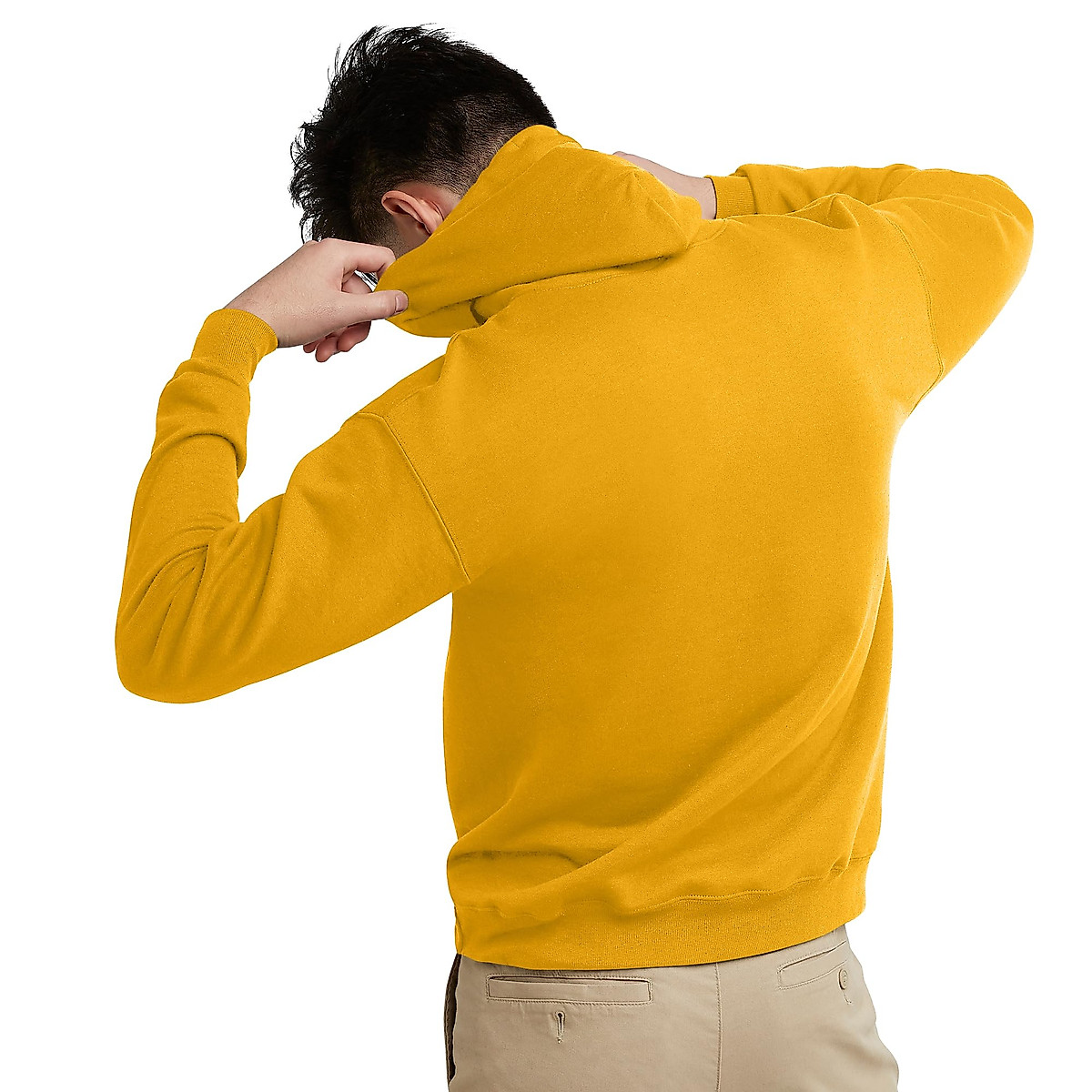 Hanes Men's Pullover EcoSmart Hooded Sweatshirt, gold, 5X Large