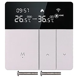 SALUTUY Intelligent Programming Control Thermostat, WiFi Intelligent Temperature Controller APP Voice Control Thermostat Remote Temperature Controller 95-230V(GA Water Heating)