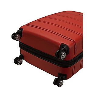 Rockland Melbourne Hardside Expandable Spinner Wheel Luggage, Red, 2-Piece Set (20/28)