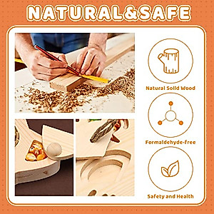 Sieral Wooden Enrichment Foraging Toy for Small Pet 7.7''x 7.1'' Interactive Hide Treats Puzzle Rabbit Toys Small Animal Toys Mental Stimulation Toys for Guinea Pig Hamster Bunny Rat Chinchilla