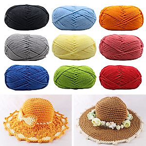 Wool Yarn for Knitting, Knitting Wool Yarn Professional Ultra Soft Needlework DIY 4Ply Milk Cotton Crochet Knitted Yarn for Home (Beige)