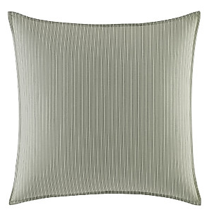 Laura Ashley Home - Queen Duvet Cover Set, Reversible Cotton Bedding, Includes Matching Shams with Bonus Euro Shams & Throw Pillows (Natalie Green, Queen)