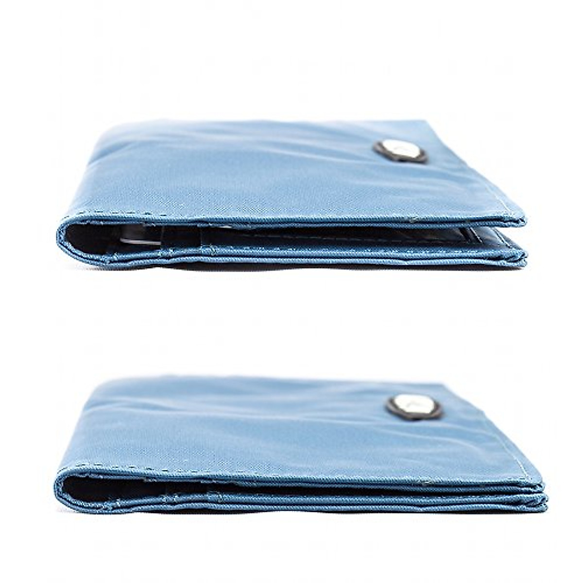 Big Skinny Women's Leather Executive Bi-Fold Checkbook Slim Wallet, Holds Up to 40 Cards,Lightweight, Slim, Ocean Blue