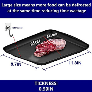 Defrosting Tray for Frozen Meat Defrosting Tray -Thawing Tray for Frozen Meat Thawing Board Defrosting Board for Frozen Meat Thawing Tray for Frozen Meat Defroster Tray Blue Spatula Defrosting Plate