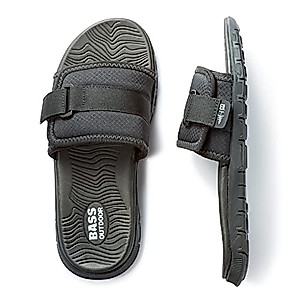 BASS OUTDOOR Topo Women’s Sandals – Open-Toe Slides for Beach or Backyard Hiking Shoe, Black, 9.5