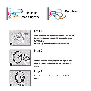 NL HOME Suction Cup Hooks, 4-Pack Vacuum Wreath Hangers for Glass Door or Window, Utility Hooks for Bathroom Kitchen, White