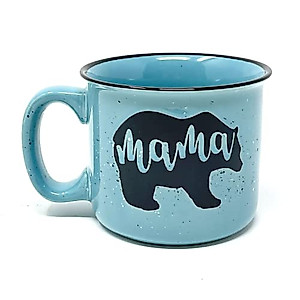 Mama Bear Coffee Mug for Mom, Mother, Women, Wife - Unique Fun Gifts for Her, Mother's Day, Christmas (Teal)
