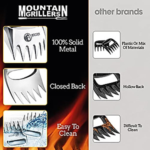 Meat Claws Meat Shredder for BBQ Best Pulled Pork Shredder Claw x 2 For Barbecue, Smoker, Grill (Solid Metal) Bundle with Meat Claws Meat Shredder for BBQ 5.91 x 4.72 x 1.18 inches