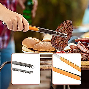 TXIN 3 Sizes BBQ Tongs Professional Grilling Tongs Stainless Steel Barbeque Tongs Heavy Duty Barbecue Tongs