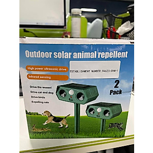 2024 Ultrasonic Animal Repellent, 4 Pack Waterproof Solar Cat Deterrent Outdoor with Motion Sensor for Deer Squirrel Cat Dog Skunk Rabbit Raccoon, Deer Repellent Devices, Skunk Repellent for Yard