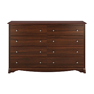 Prepac Sonoma 8 Drawer Double Dresser for Bedroom, Wide Chest of Drawers, Bedroom Furniture, Clothes Storage and Organizer, 17.25" D x 59" W x 37" H, Cherry, CDC-6338