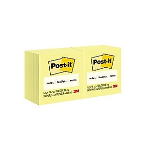 Post-it Notes 3x3 in, 12 Pads, America's 1 Favorite Sticky Notes, Canary Yellow, Clean Removal, Recyclable (654)