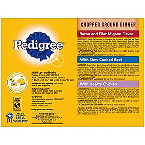 PEDIGREE CHOPPED GROUND DINNER Adult Soft Wet Dog Food 18-Count Variety Pack, 3.5 oz Pouches