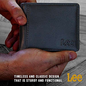 Lee Men’s Classic Slim Bifold Wallet Casual Everyday Minimalist Cash and Card Holder (Black)