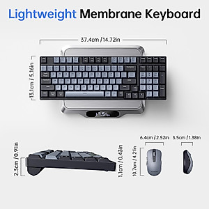 AUSDOM Wireless Mouse and Keyboard Combo - Wireless Computer Keyboard, Plug and Play, 3 DPI Adjustable Quiet Mouse, Cordless Silent Keyboards with Numeric Keypad for PC/Laptop/Windows/Mac OS, 98 Keys