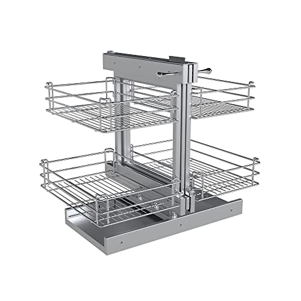 Blind Corner Cabinet Organizer Grilled Base Silver 1 Unit Chrome