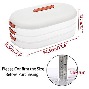 JUXYES 3-Tiers Stack Carry Storage Box with Lid, Plastic Multipurpose Portable Storage Container Box Handled Organizer Storage Box for Organizing Puzzle, Stationery, Sewing, Art Craft Supplies