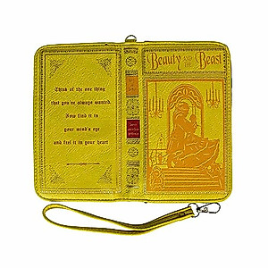 Things2Die4 Black and Gold Beauty and the Beast Checkbook Style Fashion Wallet, One Size