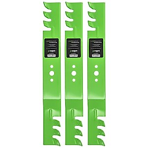 8TEN LawnRAZOR Mower Blade for AYP Husqvarna 20 inch Decks 850972 145106 532850972 532145106 (Toothed Mulching) 3 Pack