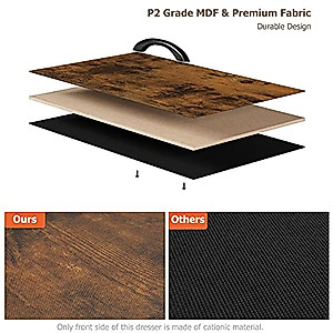 Nicehill Dresser for Bedroom with 10 Drawers, Storage Drawer Organizer, Tall Chest of Drawers for Closet, Living Room, Hallway, Entryway, Fabric Drawers (Rustic Brown)