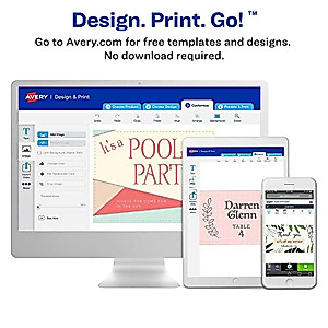 Avery 5305 Medium Embossed Tent Cards, White, 2-1/2 X 8-1/2, 100 Cards/Box