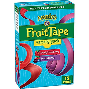 Annie's Organic Fruit Tape Swirly Strawberry & Bendy Berry 12 ct Variety Pack