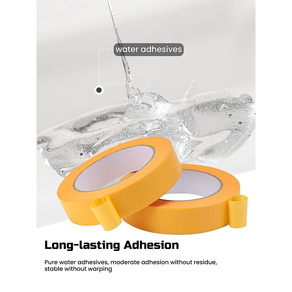 Lichamp 20 Bulk Pack 1 inch Yellow Painters Tape, Orange Masking Tape, 0.95 inch x 55 Yard x 20 roll, 2010YL(Total 1100 Yards)