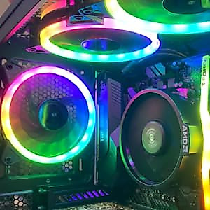 upHere 120mm RGB Series Case Fan,Quiet Edition High Airflow LED Case Fan for PC Cases-5 Pack